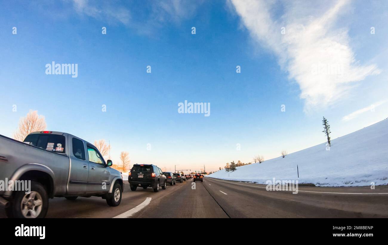 Driving in suburban area Stock Photo - Alamy