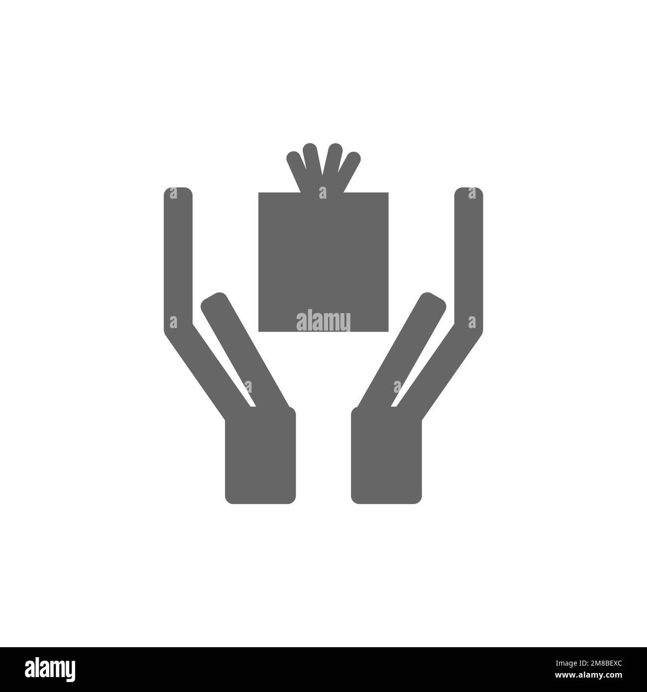 Hand holding gift icon, graphic resource template, vector illustration ...