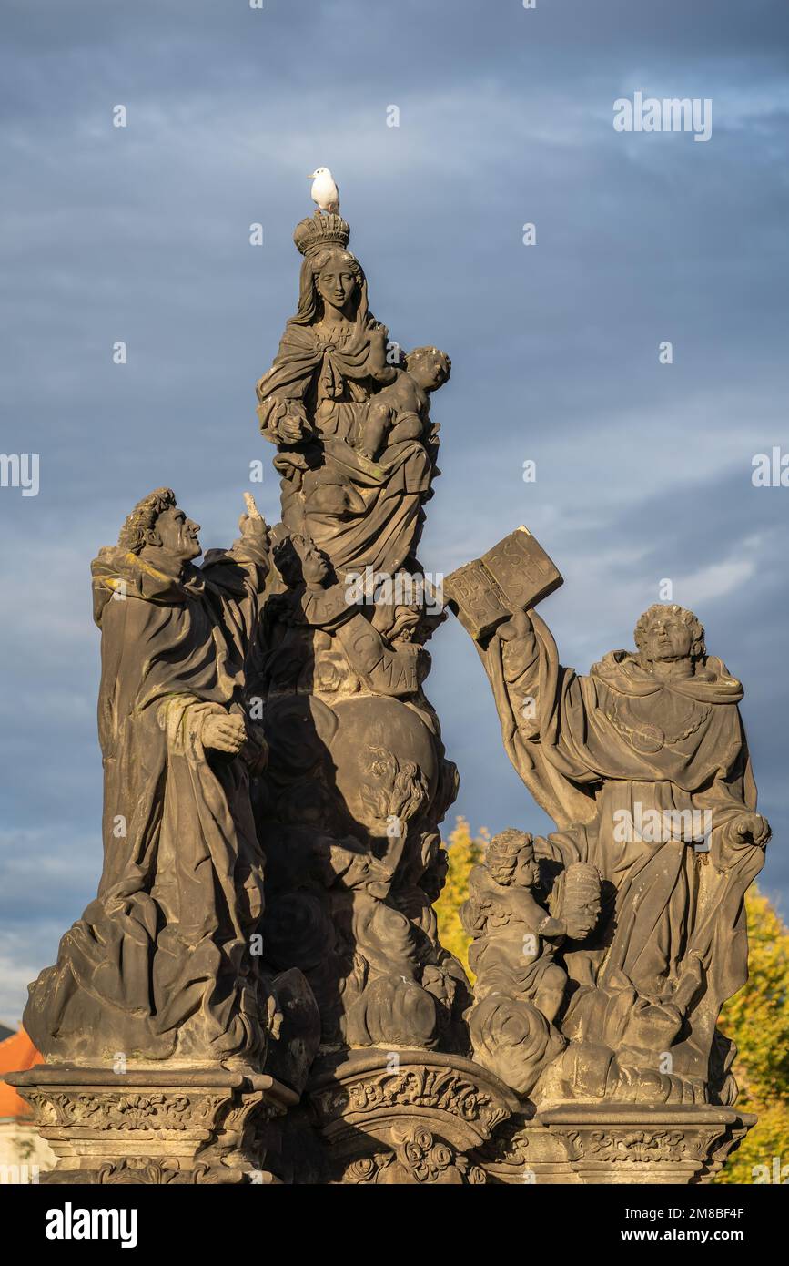 Statue of the Madonna, St Dominic and St Thomas Aquinas at Charles ...