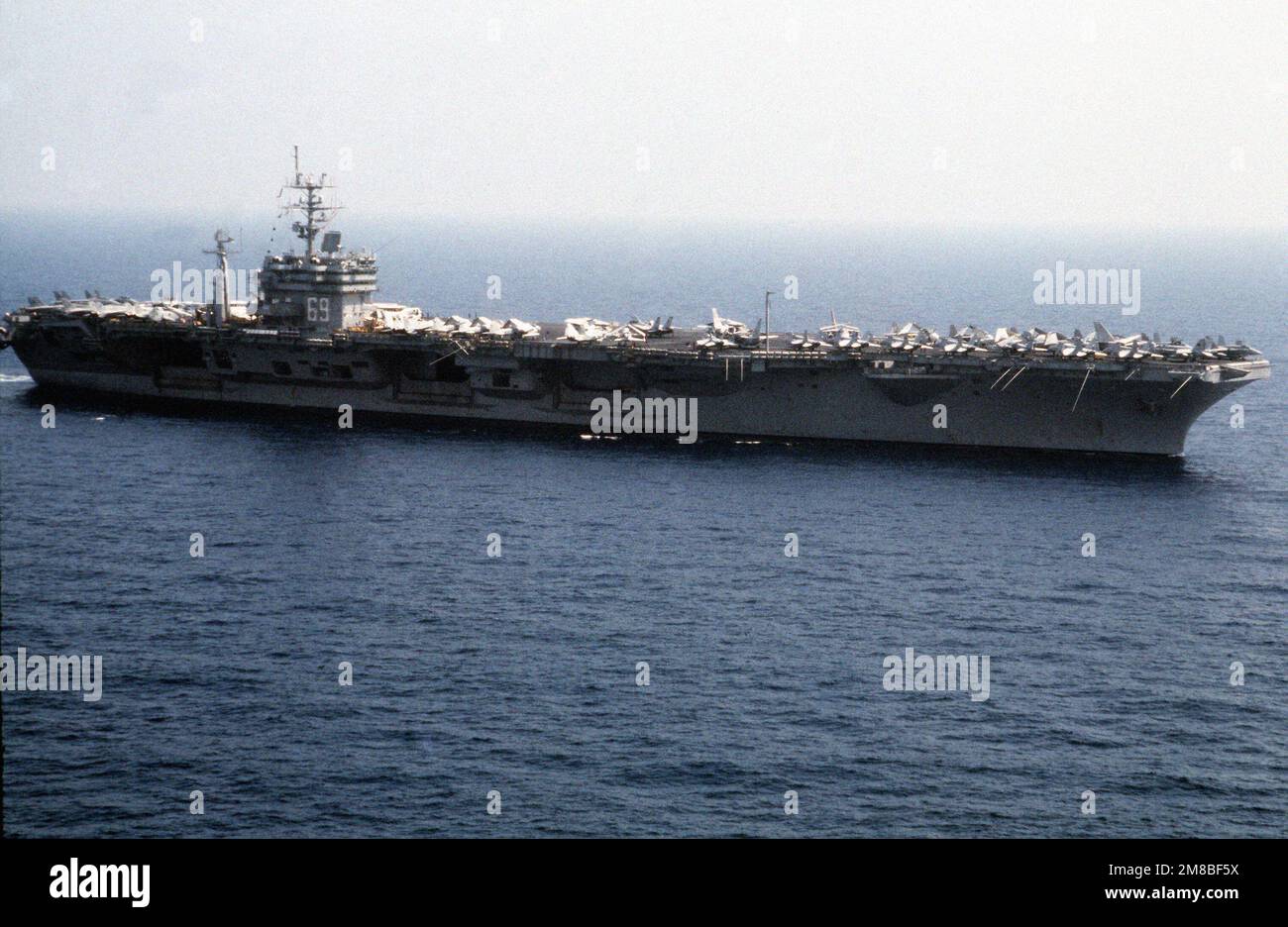 A starboard view of the nuclear-powered aircraft carrier USS DWIGHT D ...