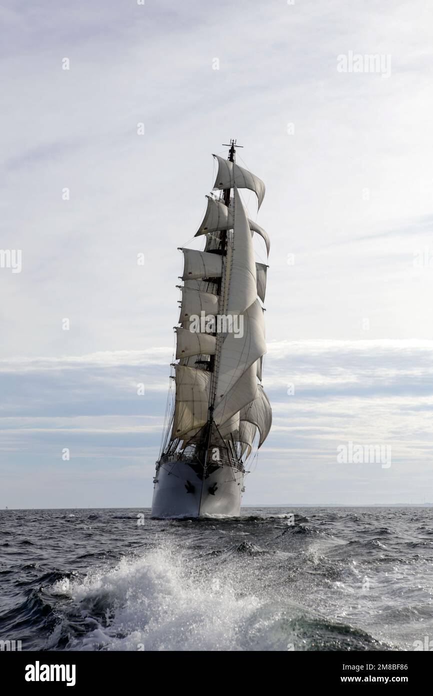 Peruvian Navy tall ship BAP Union at the start of the Sail Boston race ...