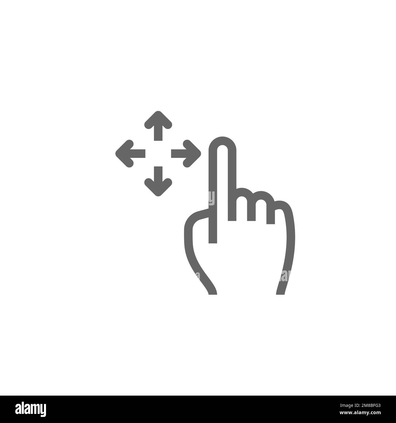 Move the gesture icon up, down, left and right. Graphic resource ...