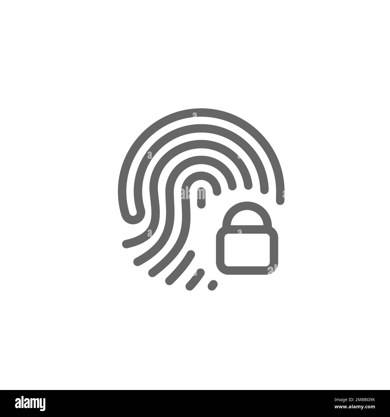 Lock fingerprint icon. Graphic resource template, vector illustration ...