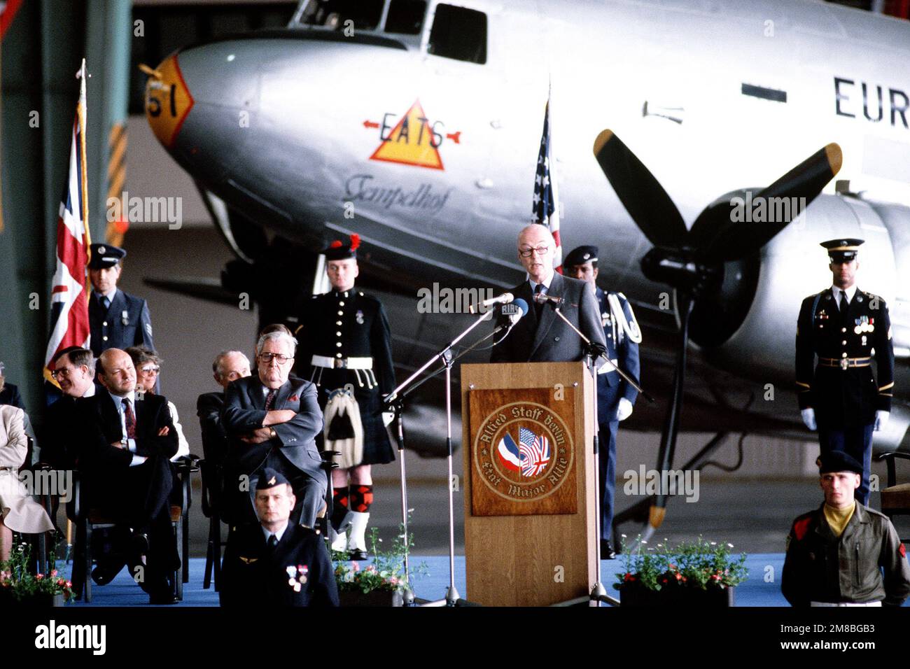 Sir Christopher Mallaby, British ambassador to West Germany, speaks at ...
