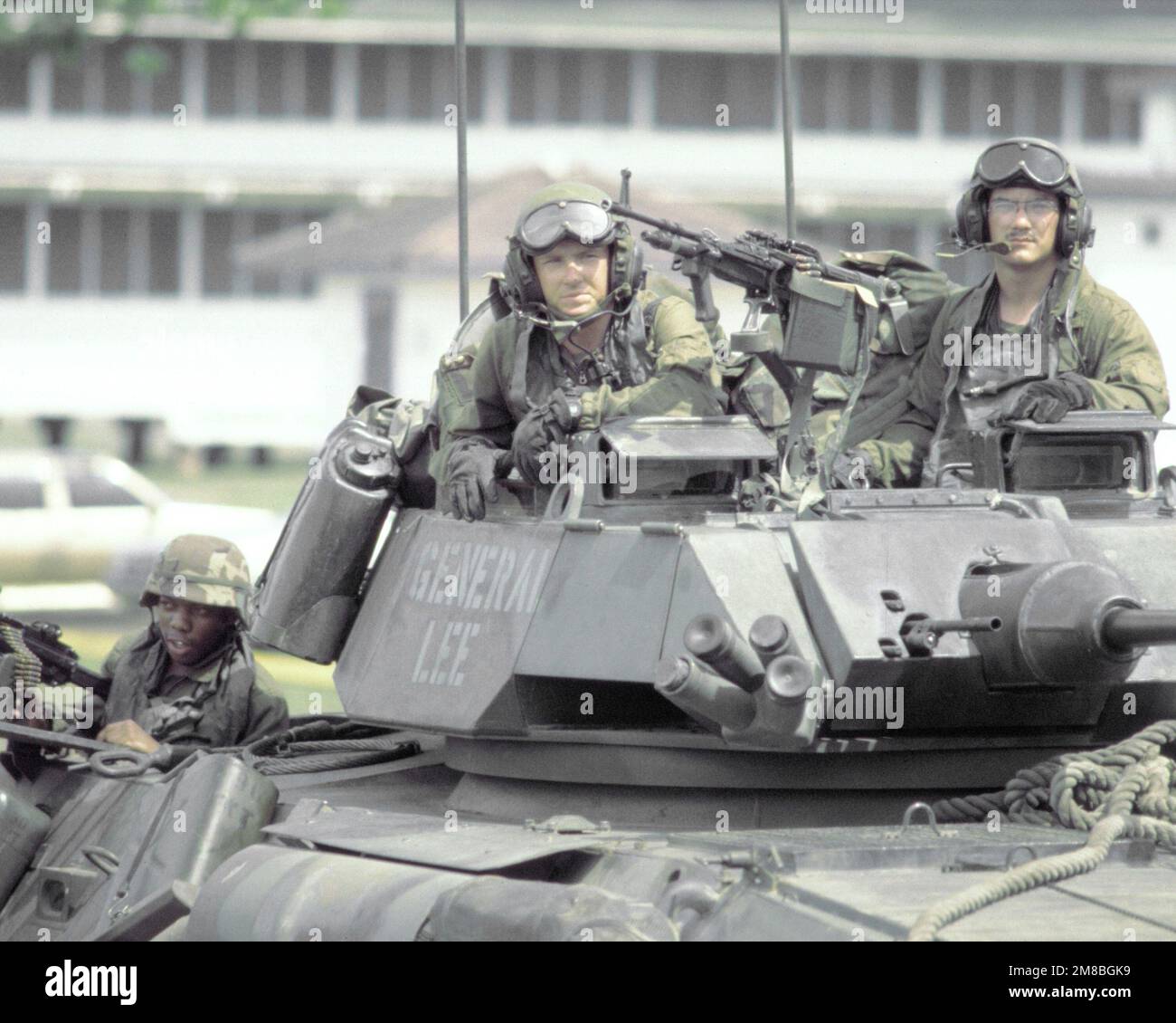Soldiers of the 2nd Light Armored Infantry Battalion patrol in a LAV-25 ...