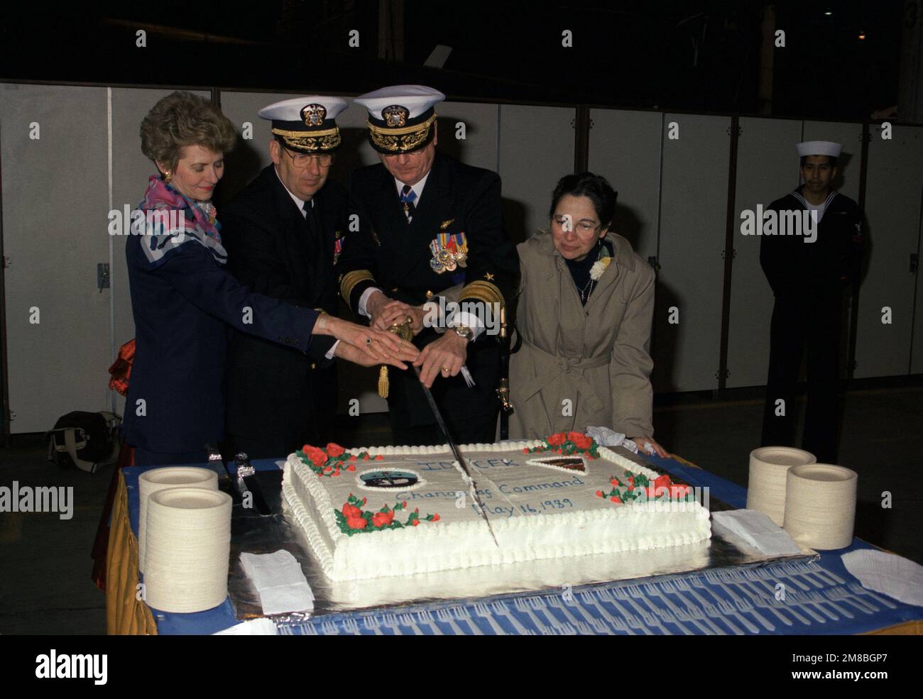 Rear Admiral (RADM) (lower half) Thomas F. Hall, incoming commander ...