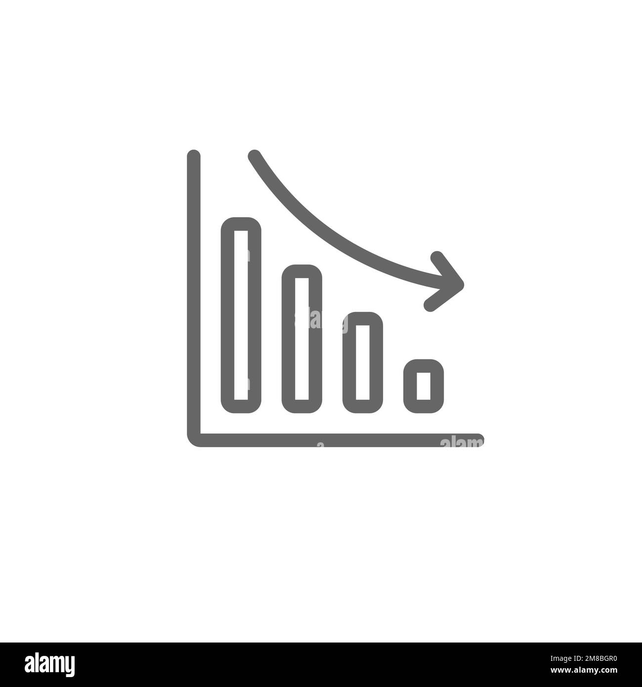 Falling column statistic chart icon, graphic resource template, vector ...