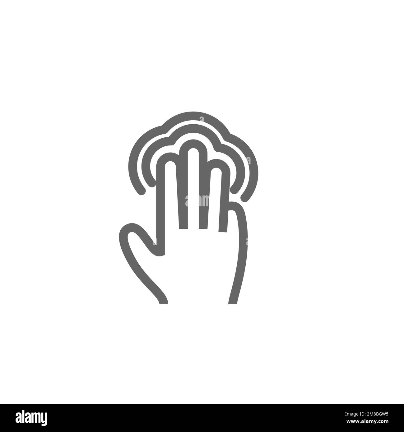 Multi finger long time waiting to touch gesture icons, graphics ...