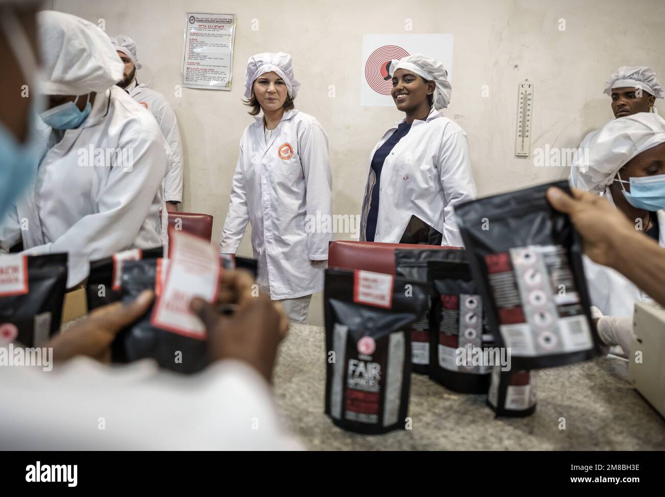 Addis Abeba, Ethiopia. 13th Jan, 2023. Annalena Baerbock (center l ...