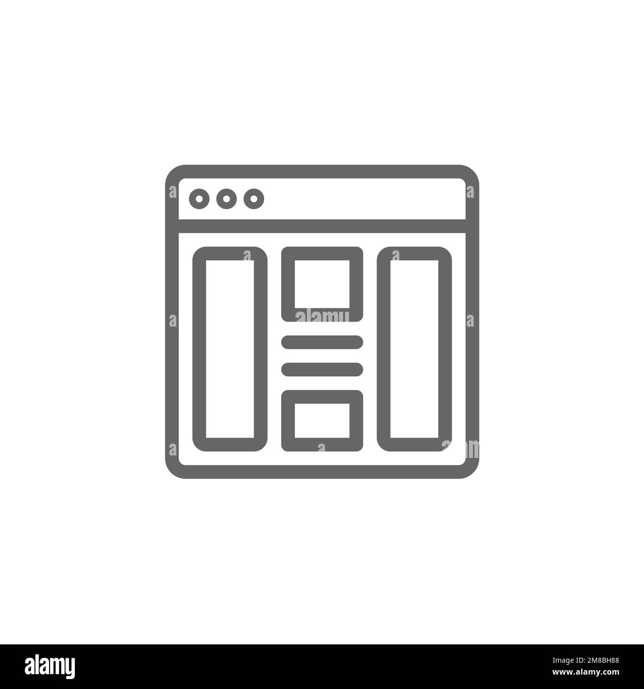 Content window line icon. Graphic resource template, vector ...