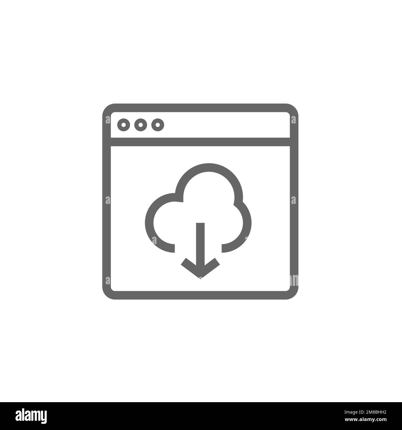 Download content window line icon. Graphic resource template, vector ...