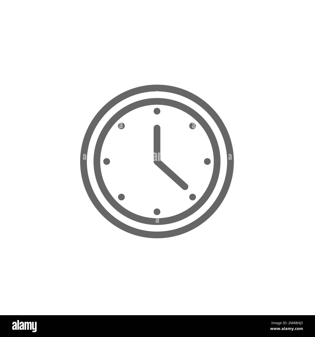 Clock line icon. Graphic resource template, vector illustration Stock ...