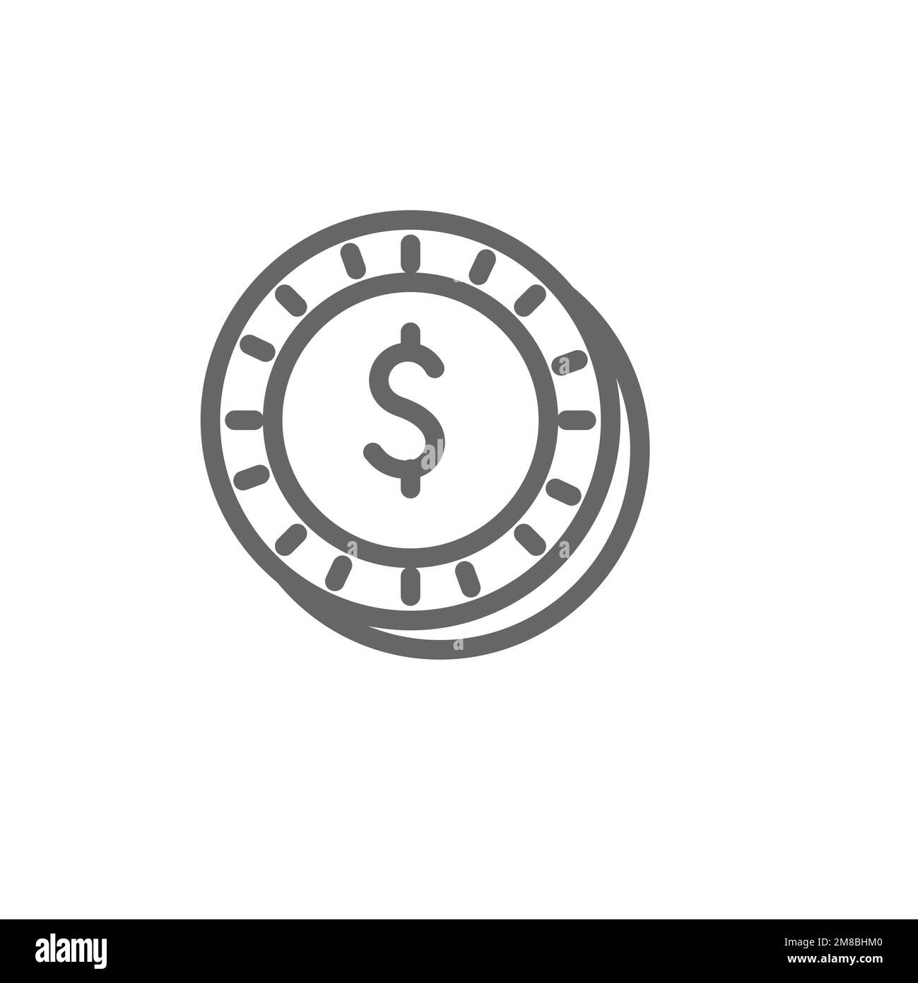 Two coin line icons. Graphic resource template, vector illustration ...