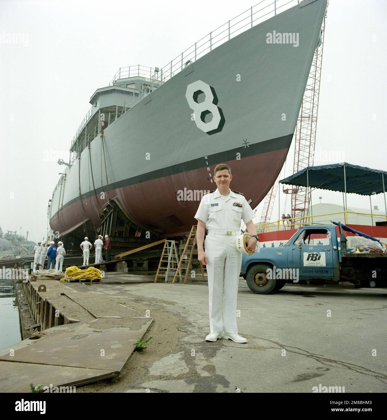 Lieutenant Commander Andrew Karahas, Commanding Officer of the mine ...