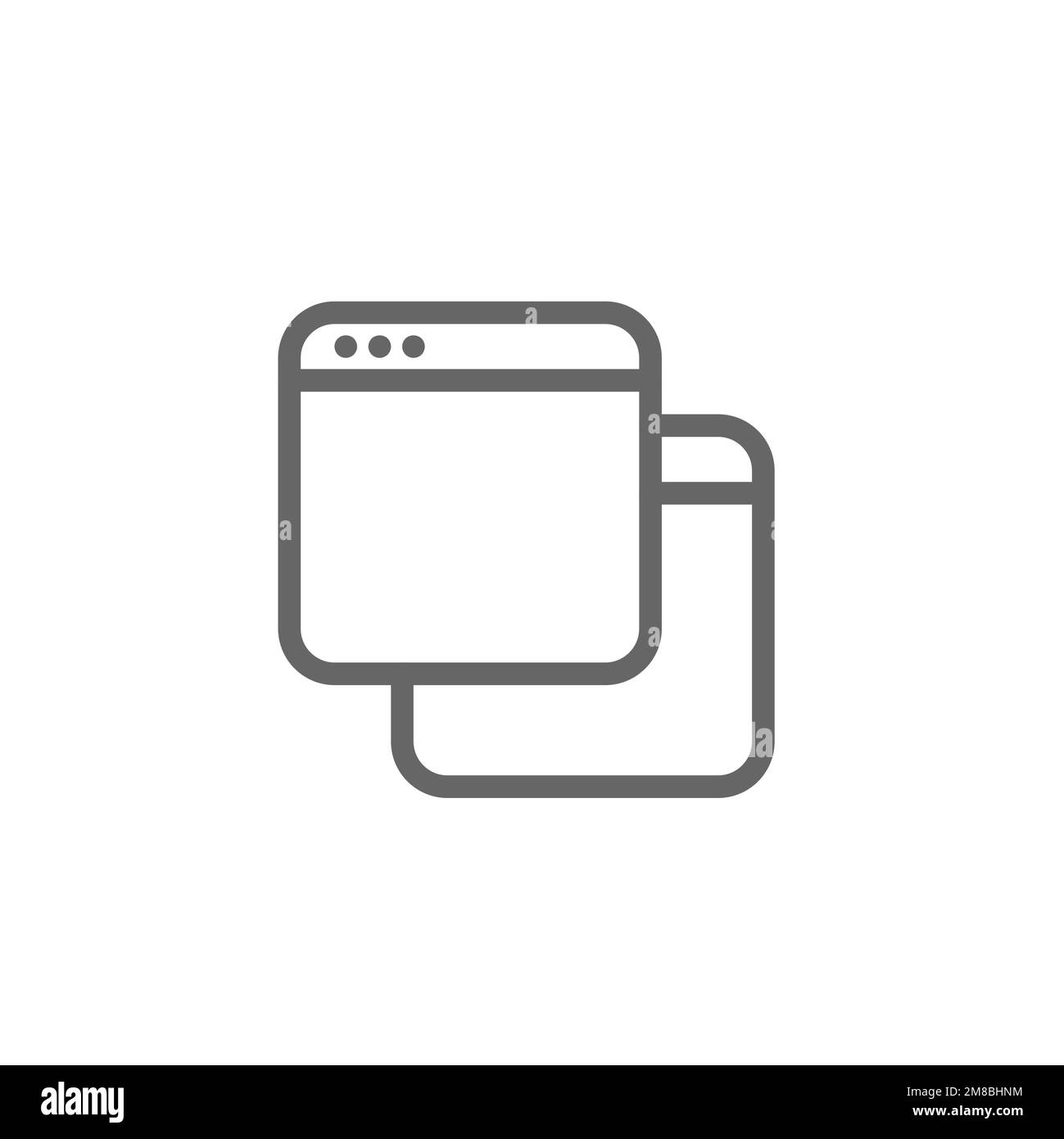 Two blank window line icons. Graphic resource template, vector ...