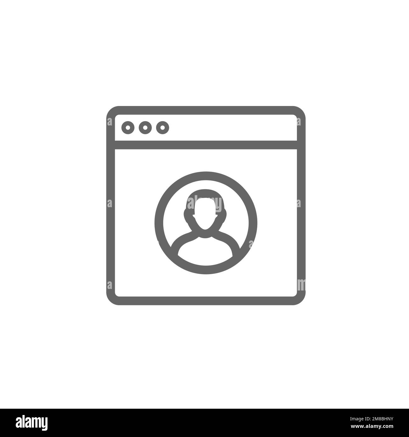 User window line icon. Graphic resource template, vector illustration ...