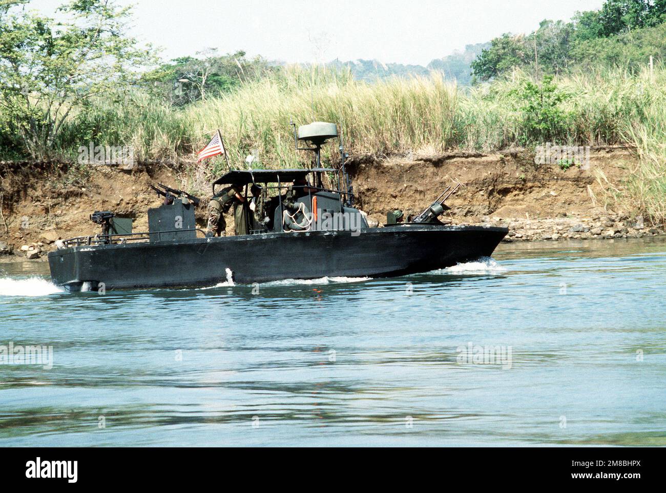 A starboard beam view of a PBR Mark 2 riverine patrol boat of Special ...