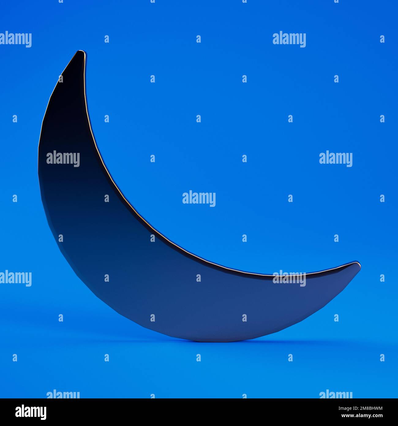 Ramadan night background with crescent moon and copy space, 3d ...