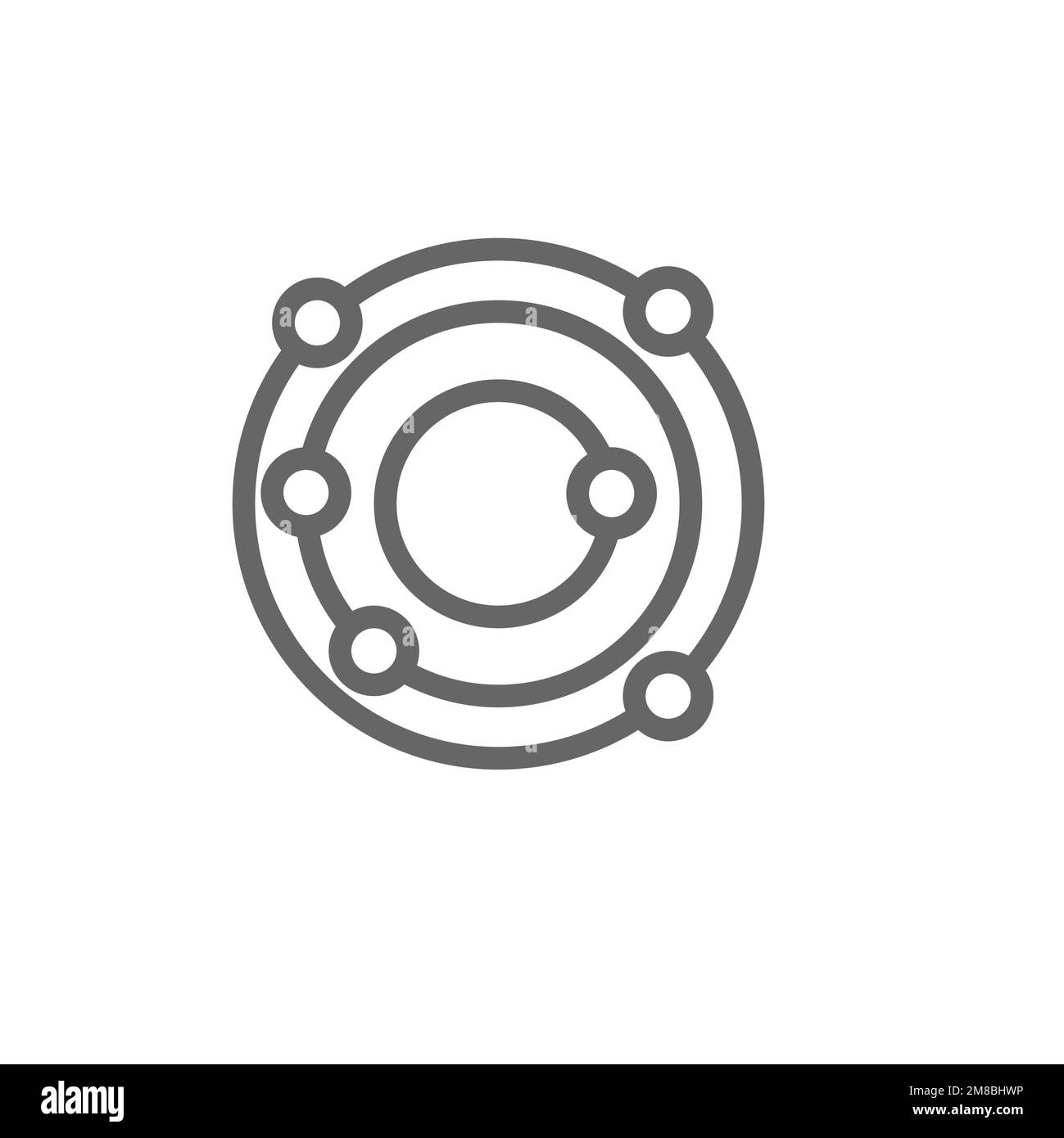 Galaxy system line icon. Graphic resource template, vector illustration ...