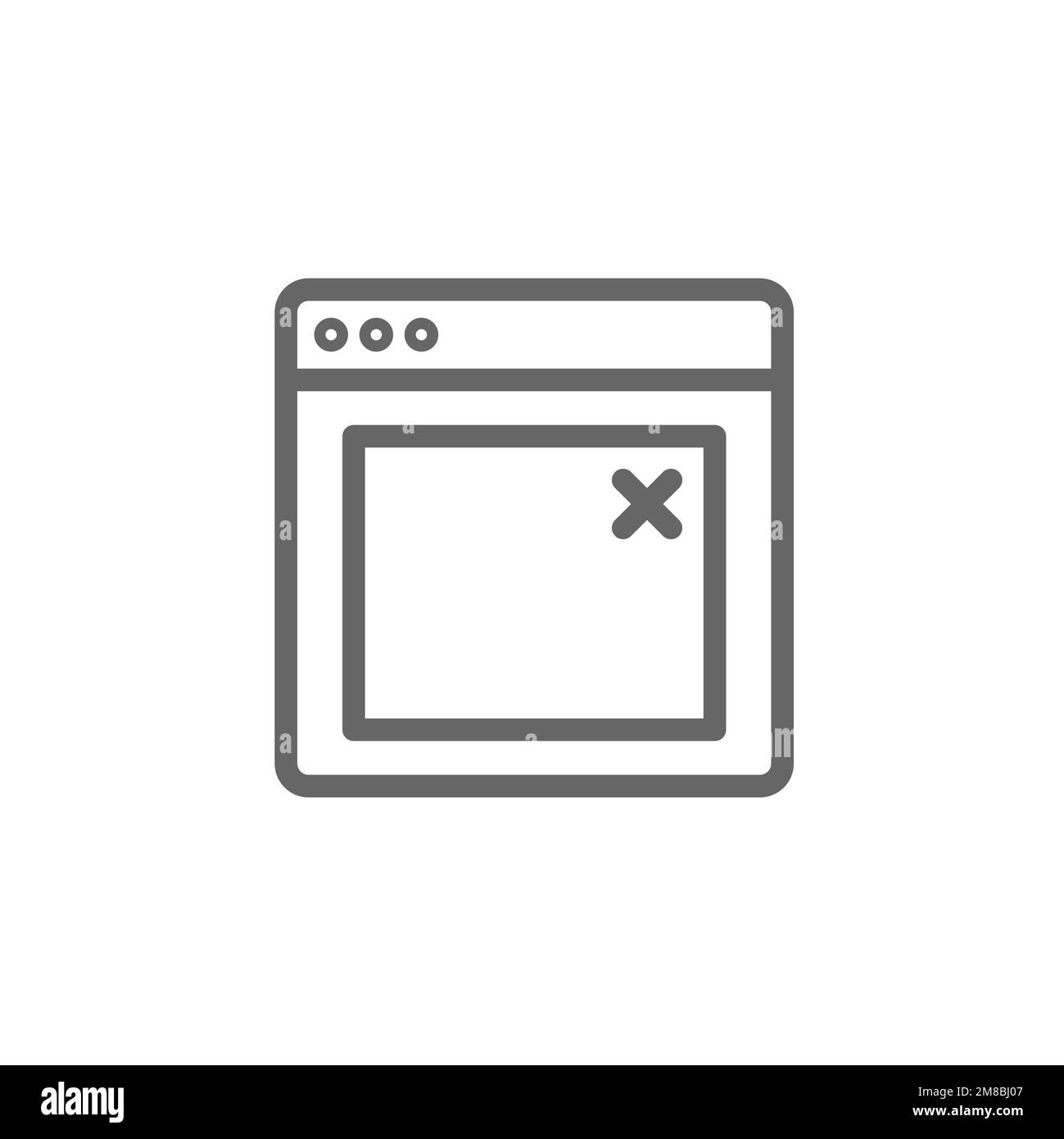 Error window line icon. Graphic resource template, vector illustration ...