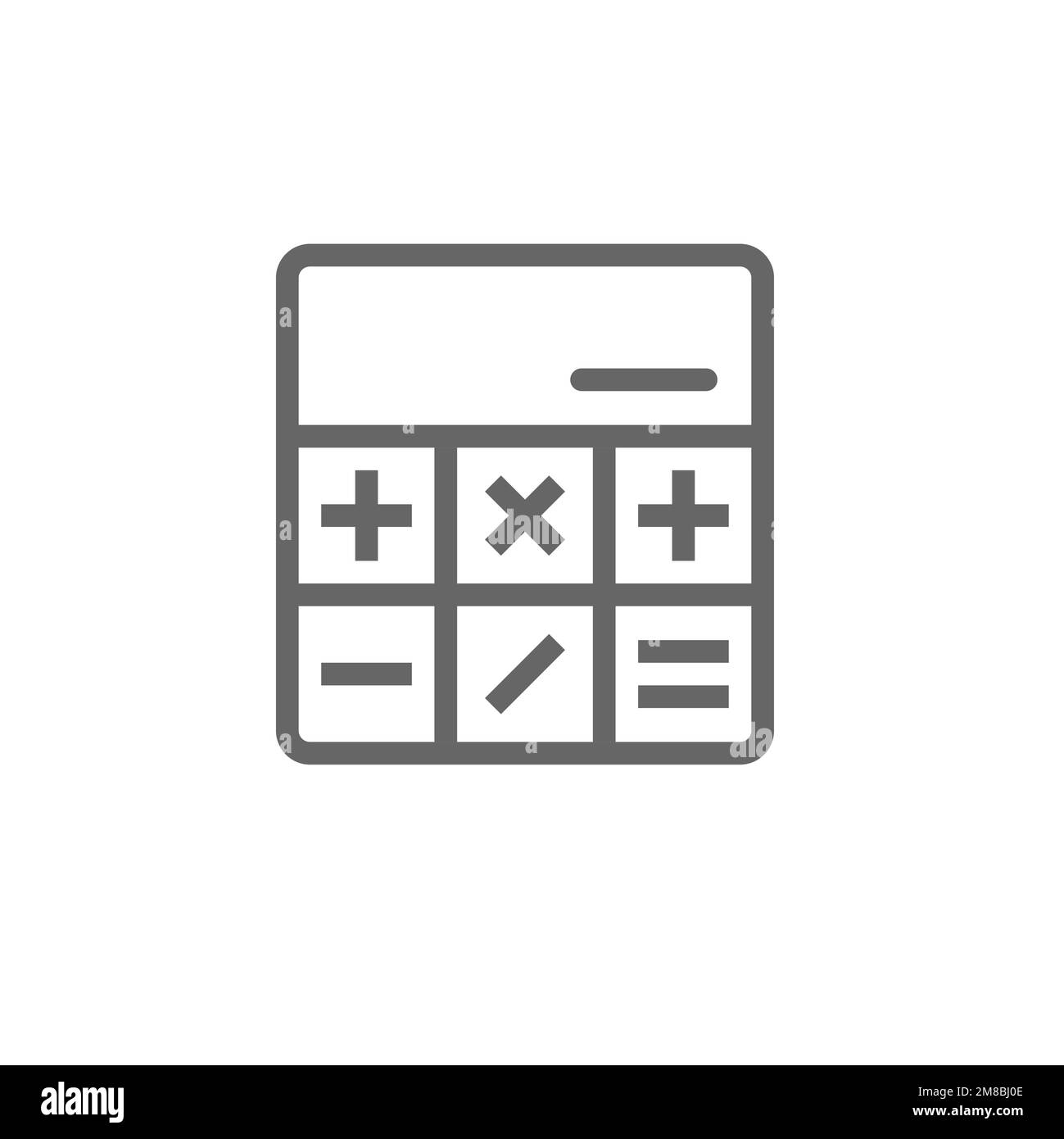 Calculator line icon. Graphic resource template, vector illustration ...