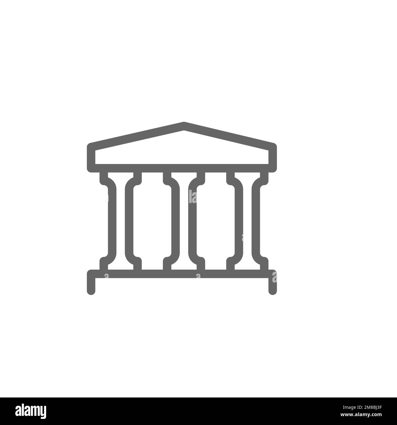 Greek building line icon. Graphic resource template, vector ...