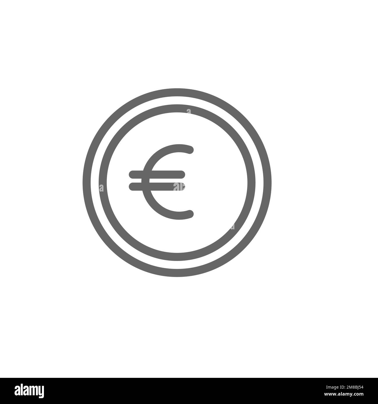Euro coin line icon. Graphic resource template, vector illustration ...