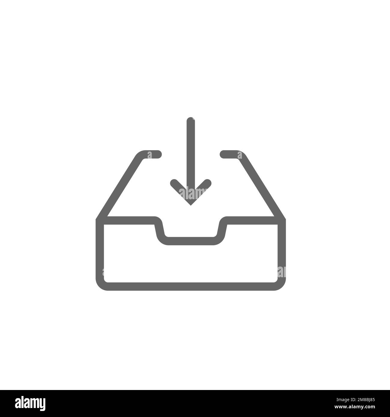 Load drawer line icon. Graphic resource template, vector illustration ...
