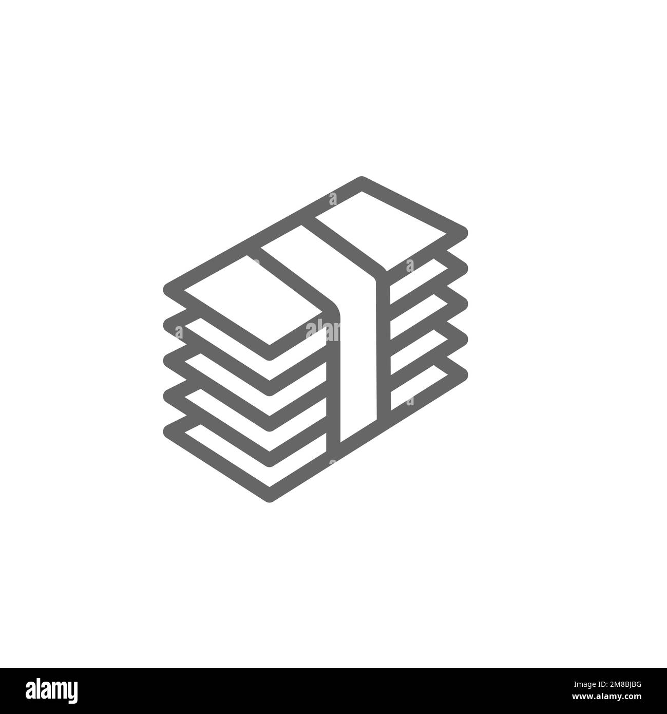 A bale of paper line icon. Graphic resource template, vector ...