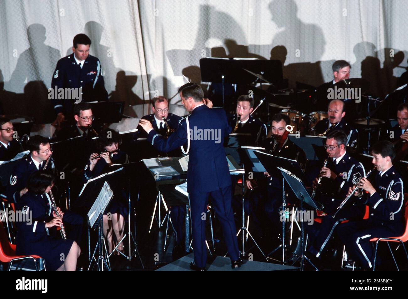 The U.S. Air Force Band performs a musical selection during a concert ...