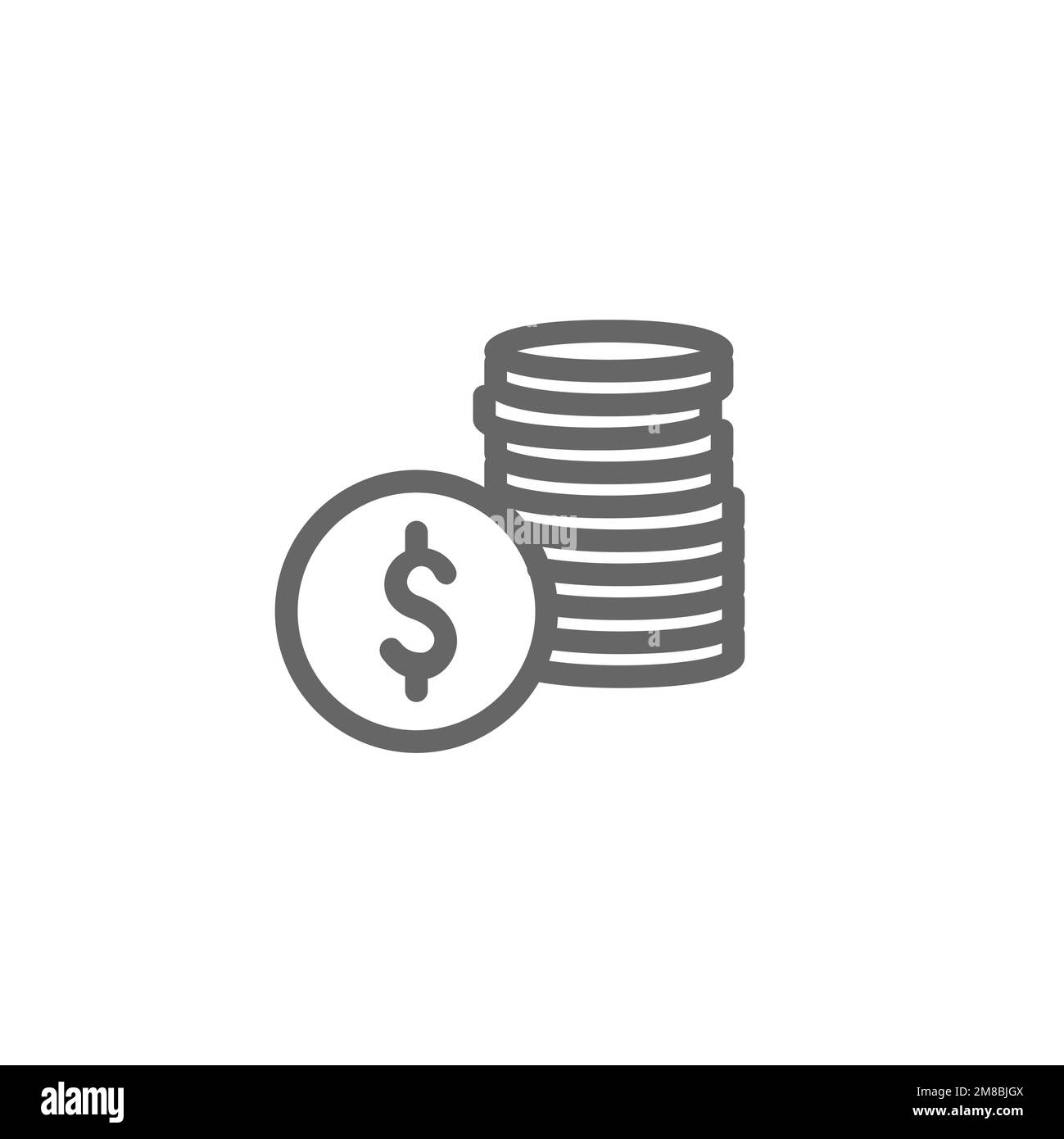 Coin line icon. Graphic resource template, vector illustration Stock ...