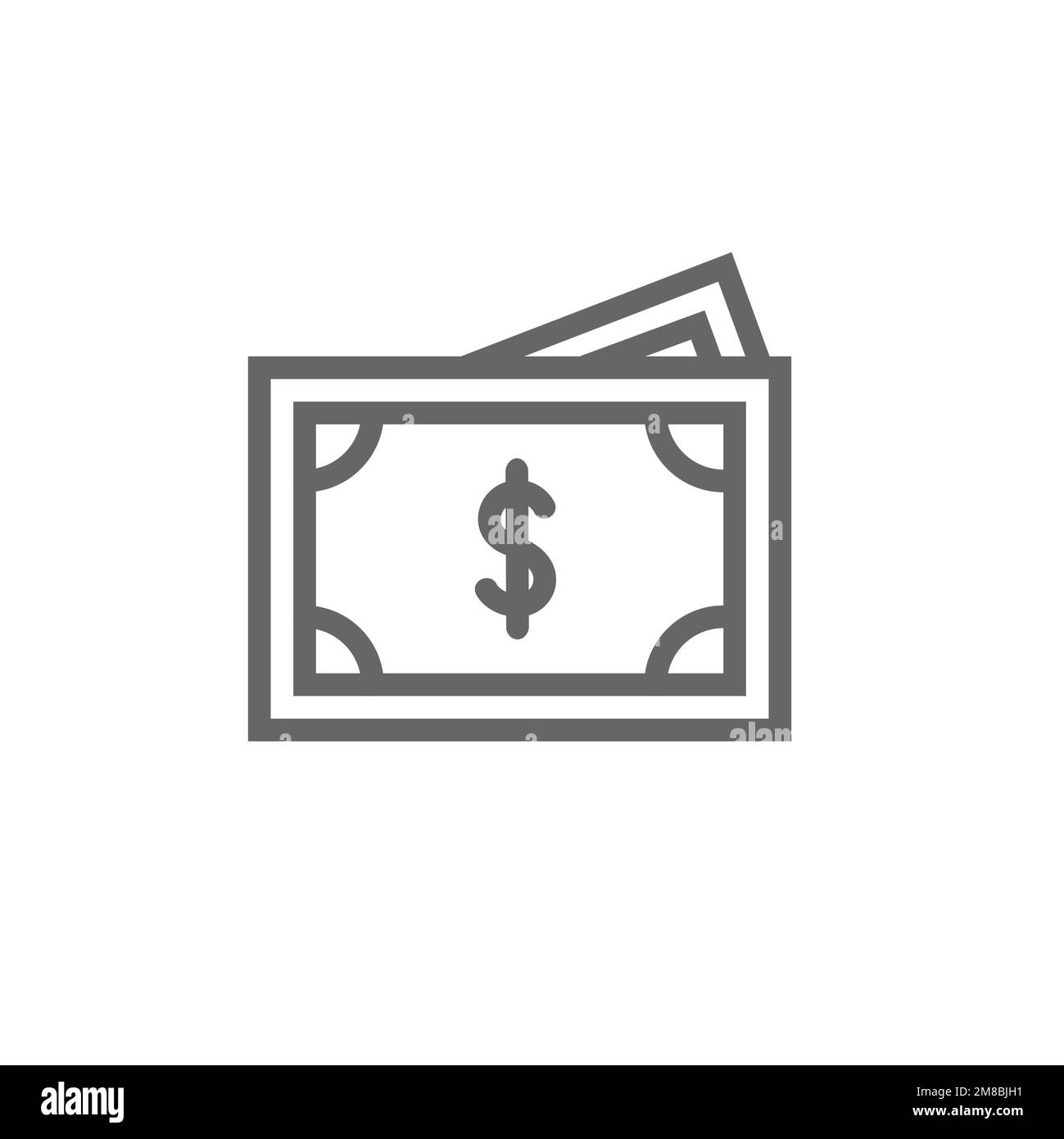 Dollar note line icon. Graphic resource template, vector illustration ...
