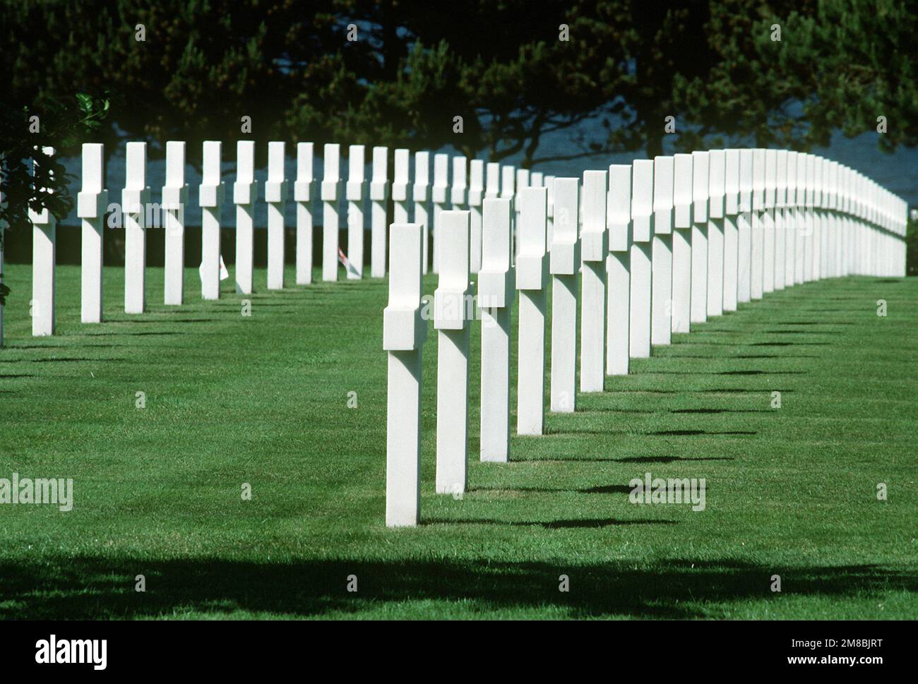 A view of a portion of the Normandy American Cemetery. The cemetery ...