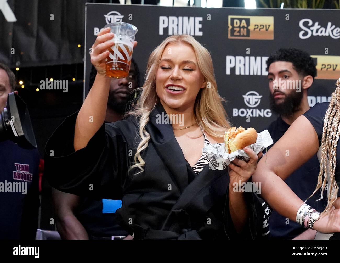Elle Brooke during the weigh-in at BOXPARK Wembley, London. Picture ...