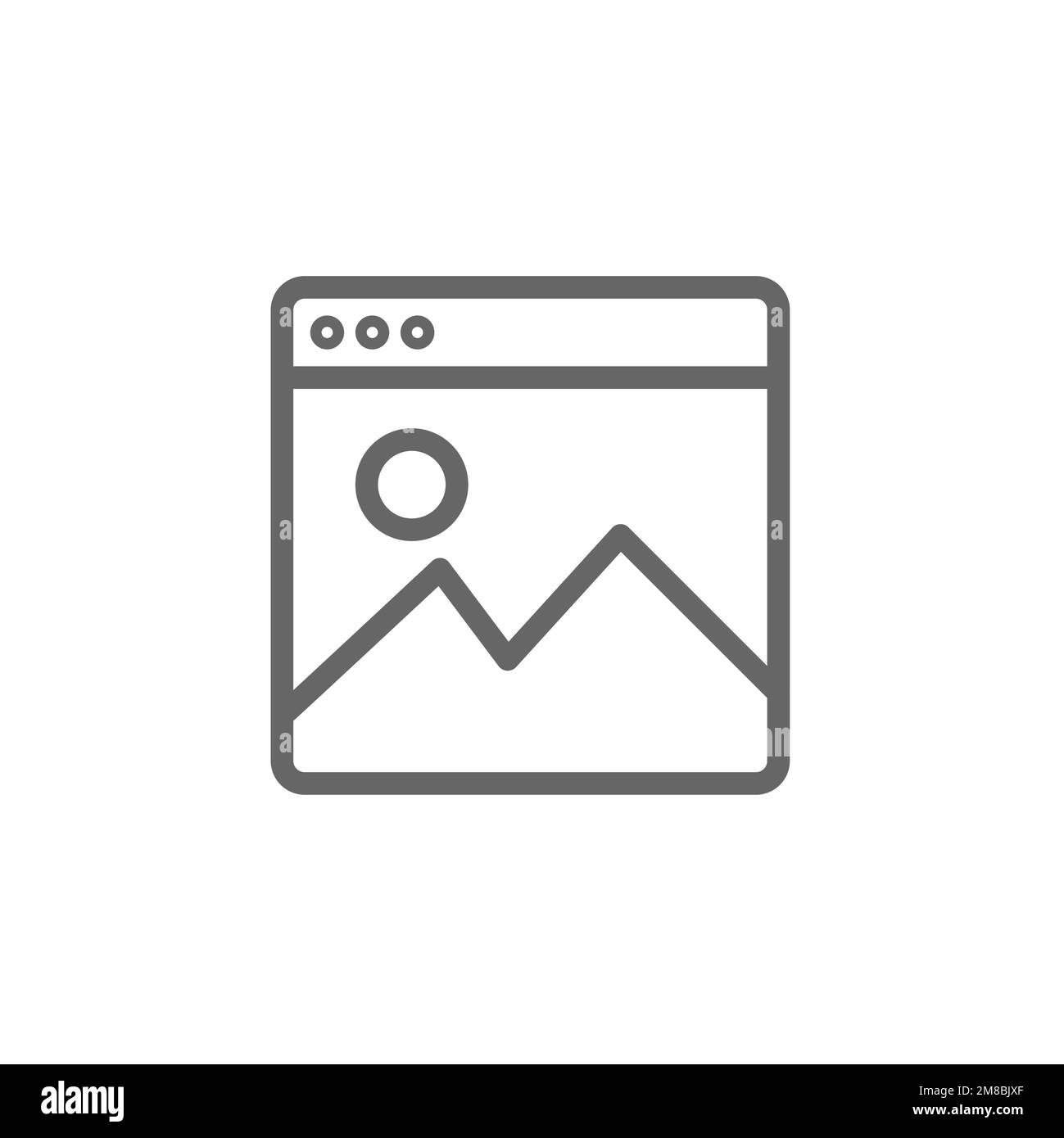 Image viewing window line icon. Graphic resource template, vector ...
