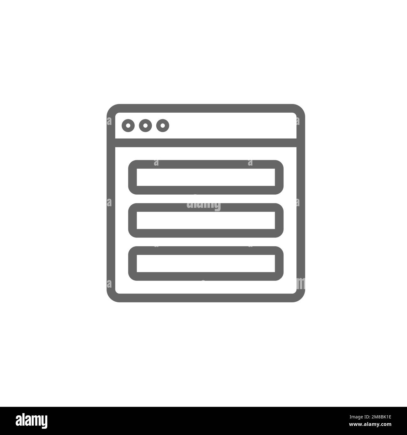 Content window line icon. Graphic resource template, vector ... Content window line icon. Graphic resource template, vector ...