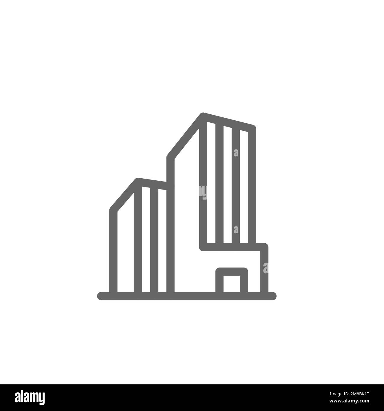 Line icon of commercial office building. Graphic resource template ...