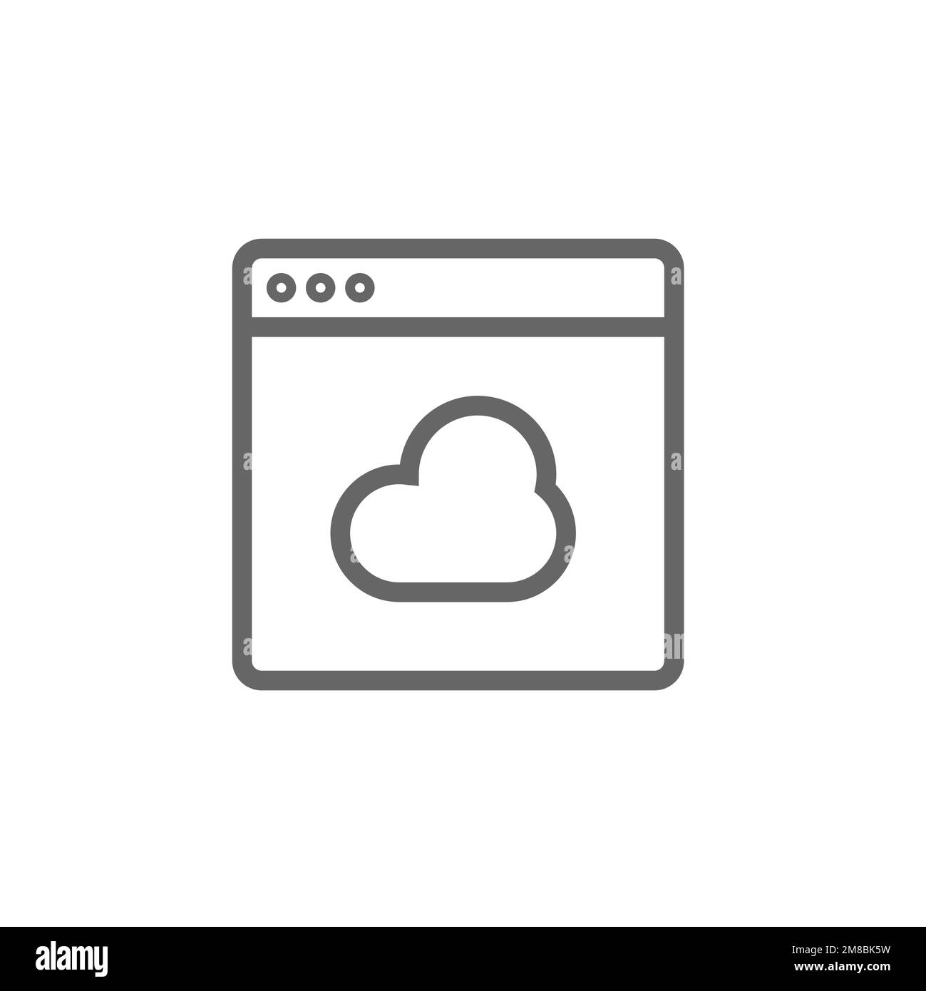 Cloud content window line icon. Graphic resource template, vector ...