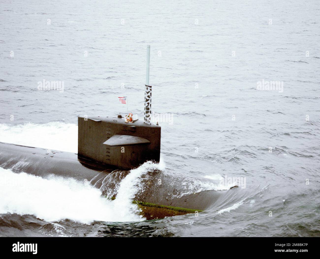 A starboard view of the sail of the nuclear-powered attack submarine USS HADDACK (SSN 621) as ...