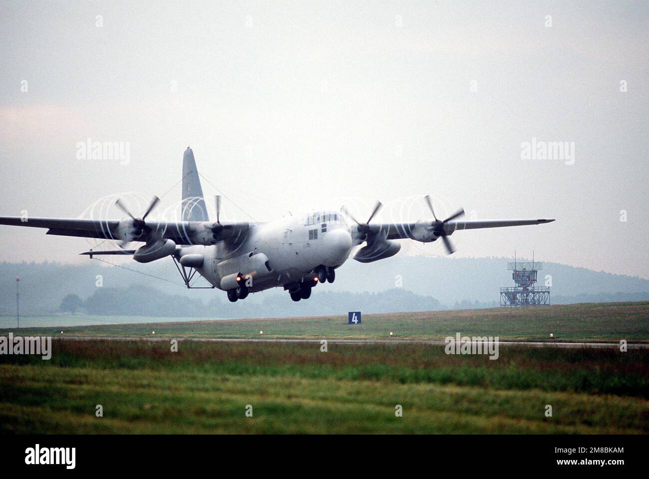 An EC-130H Hercules "Compass Call" communications jamming aircraft of ...