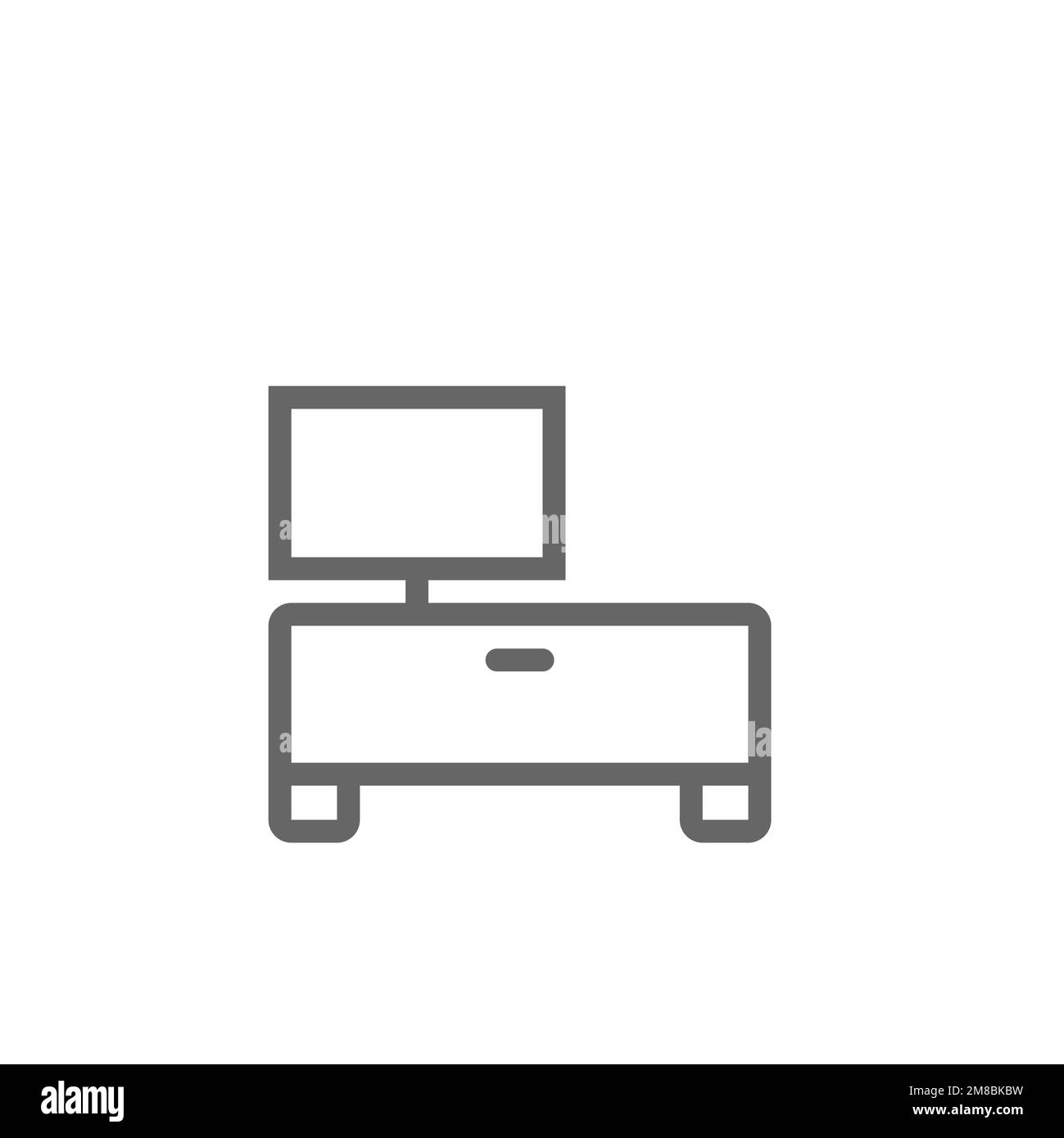 TV cabinet line icon. Graphic resource template, vector illustration ...
