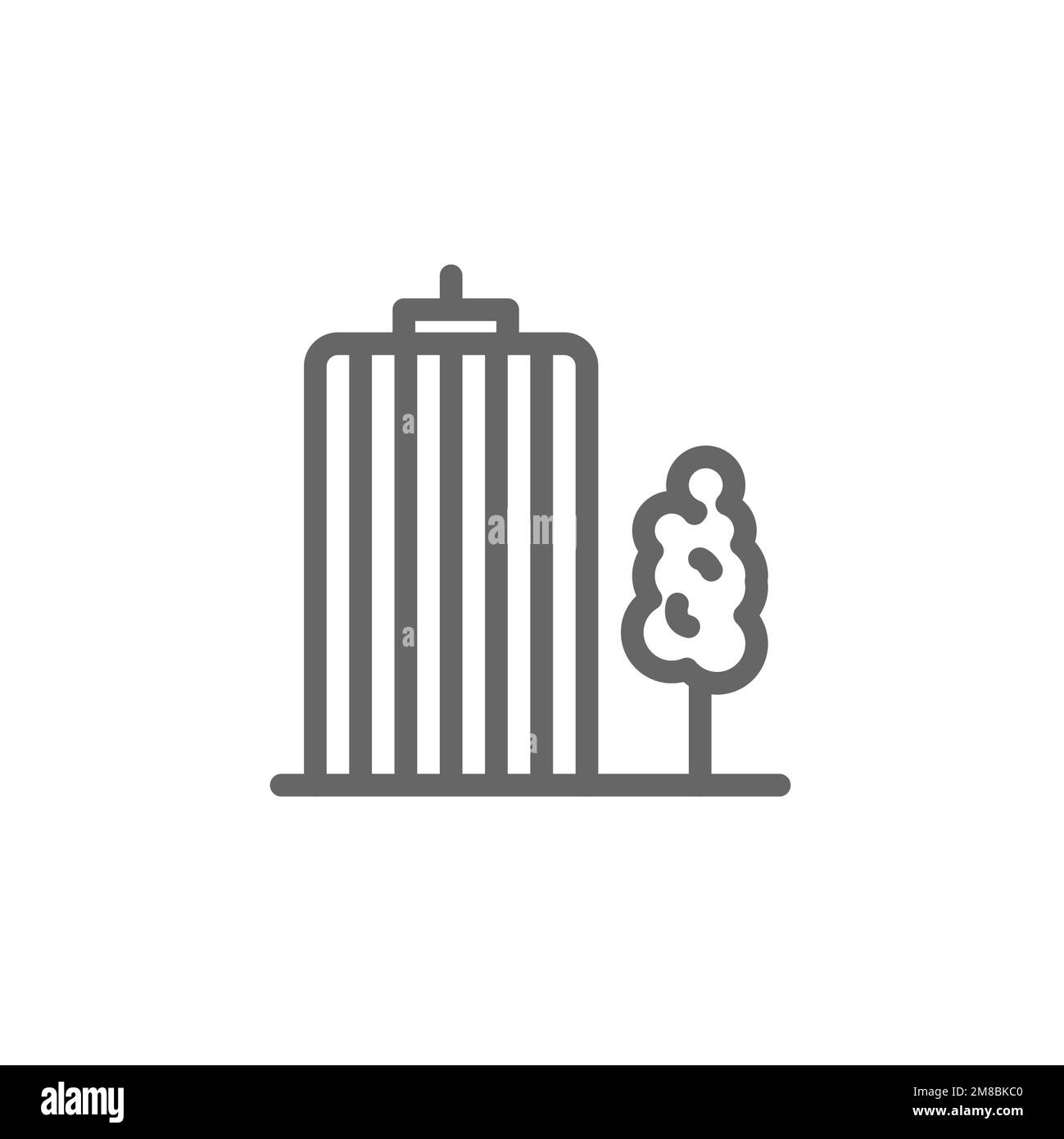 Commercial building line icon. Graphic resource template, vector ...
