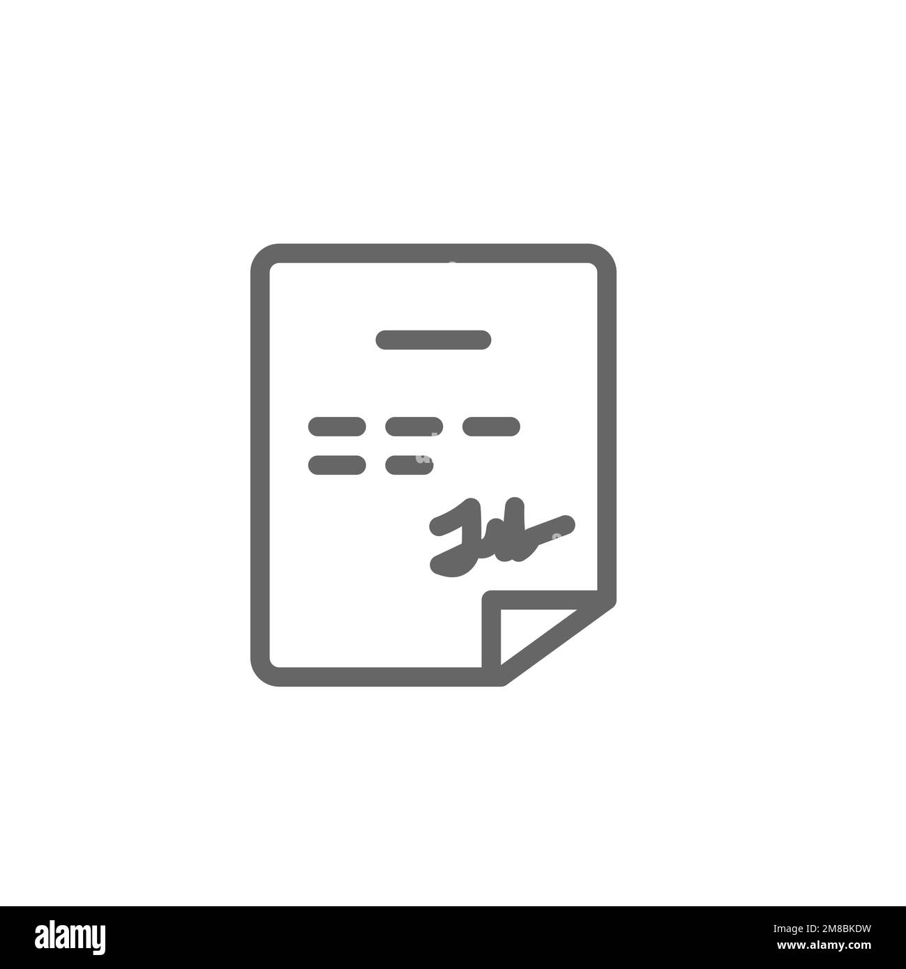 Signature file line icon. Graphic resource template, vector ...