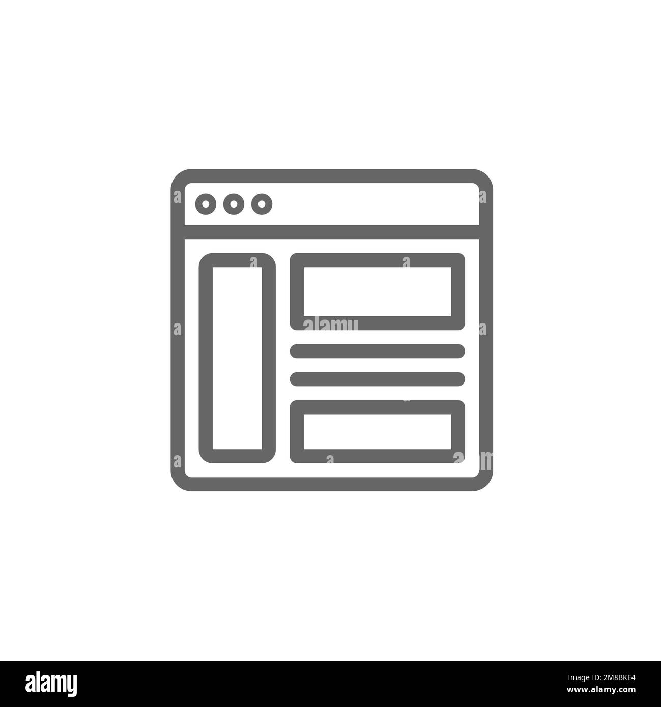 Content window line icon. Graphic resource template, vector ...