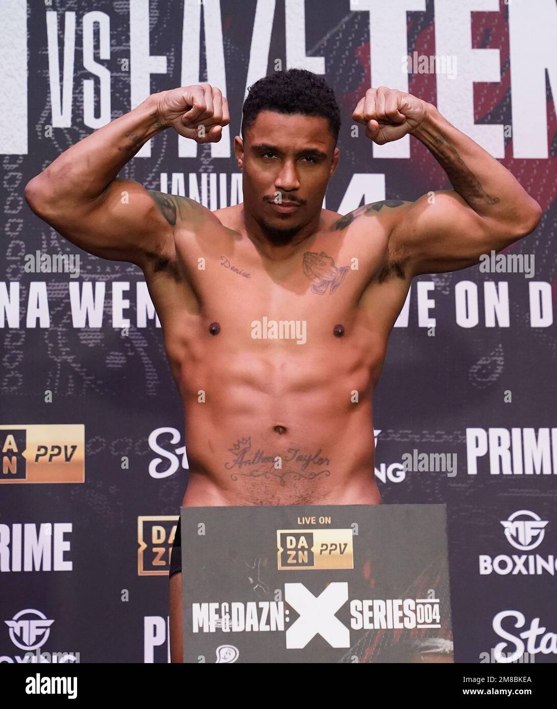 Anthony Taylor during the weigh-in at BOXPARK Wembley, London. Picture ...