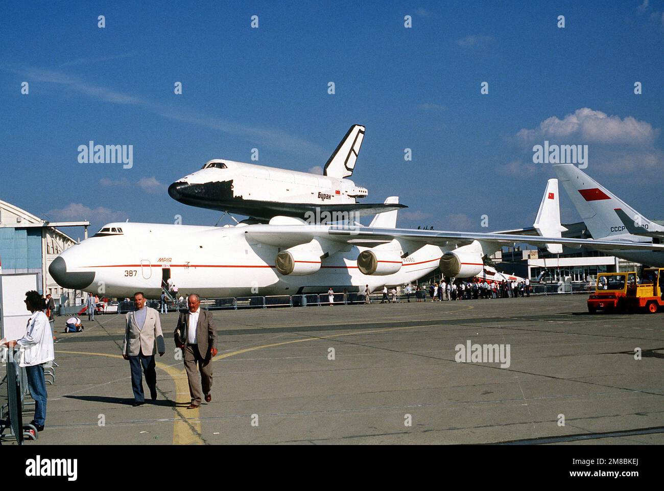 Visitors at the 38th Paris International Air and Space Show at Le ...