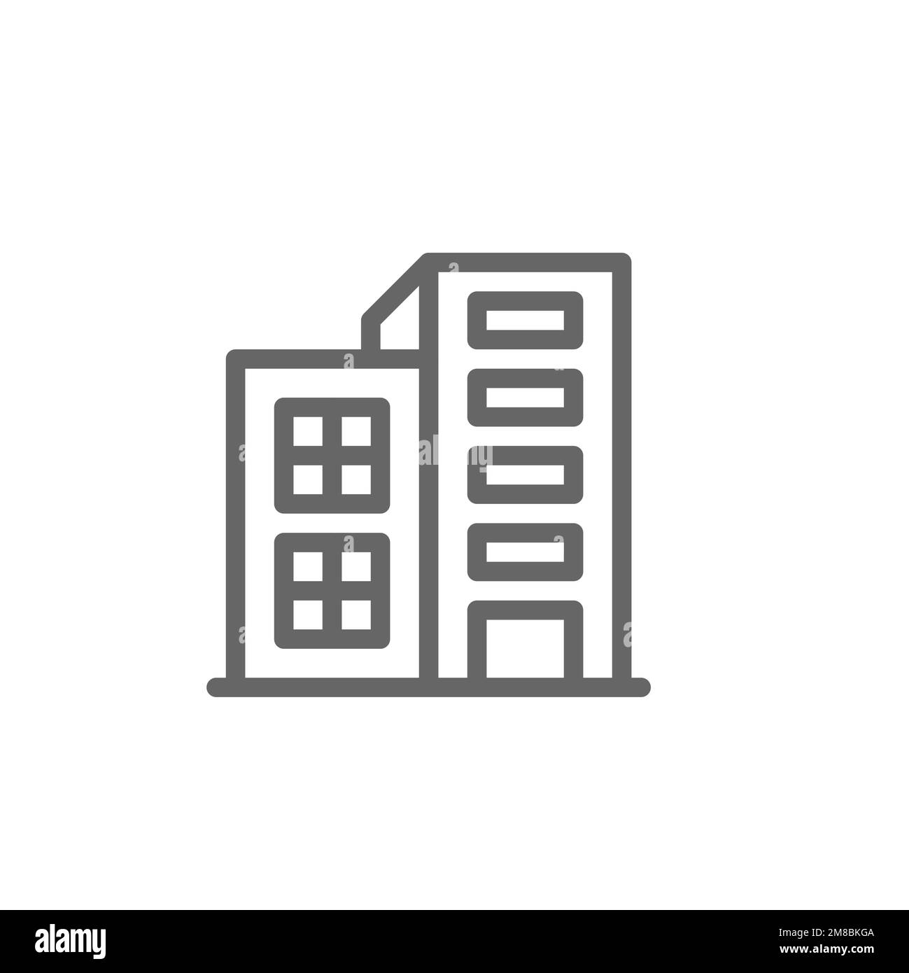 Commercial building line icon. Graphic resource template, vector ...