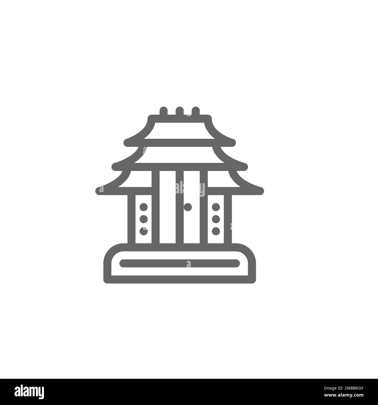 Pavilion line icon. Graphic resource template, vector illustration ...