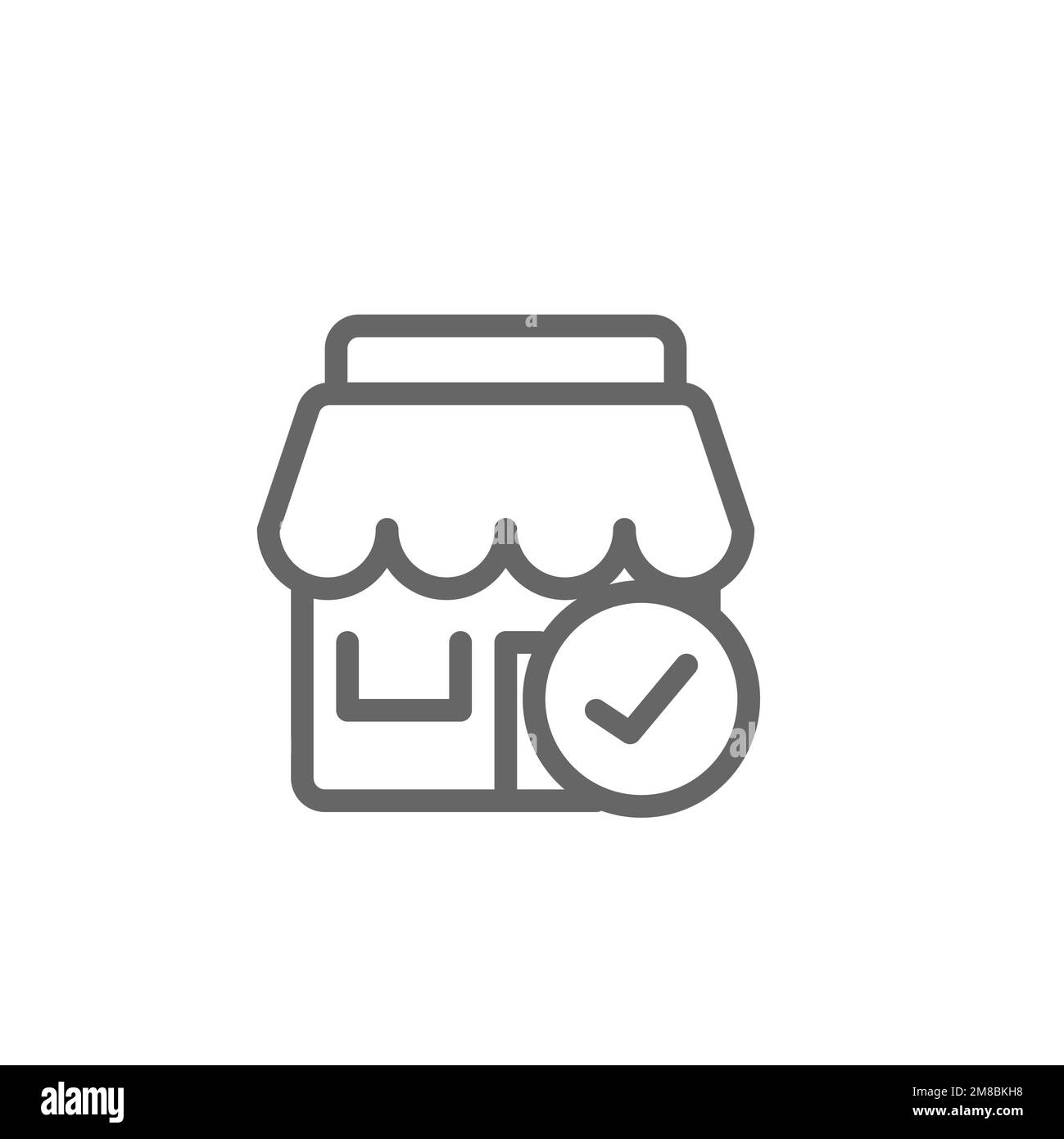 Correct store line icon. Graphic resource template, vector illustration ...