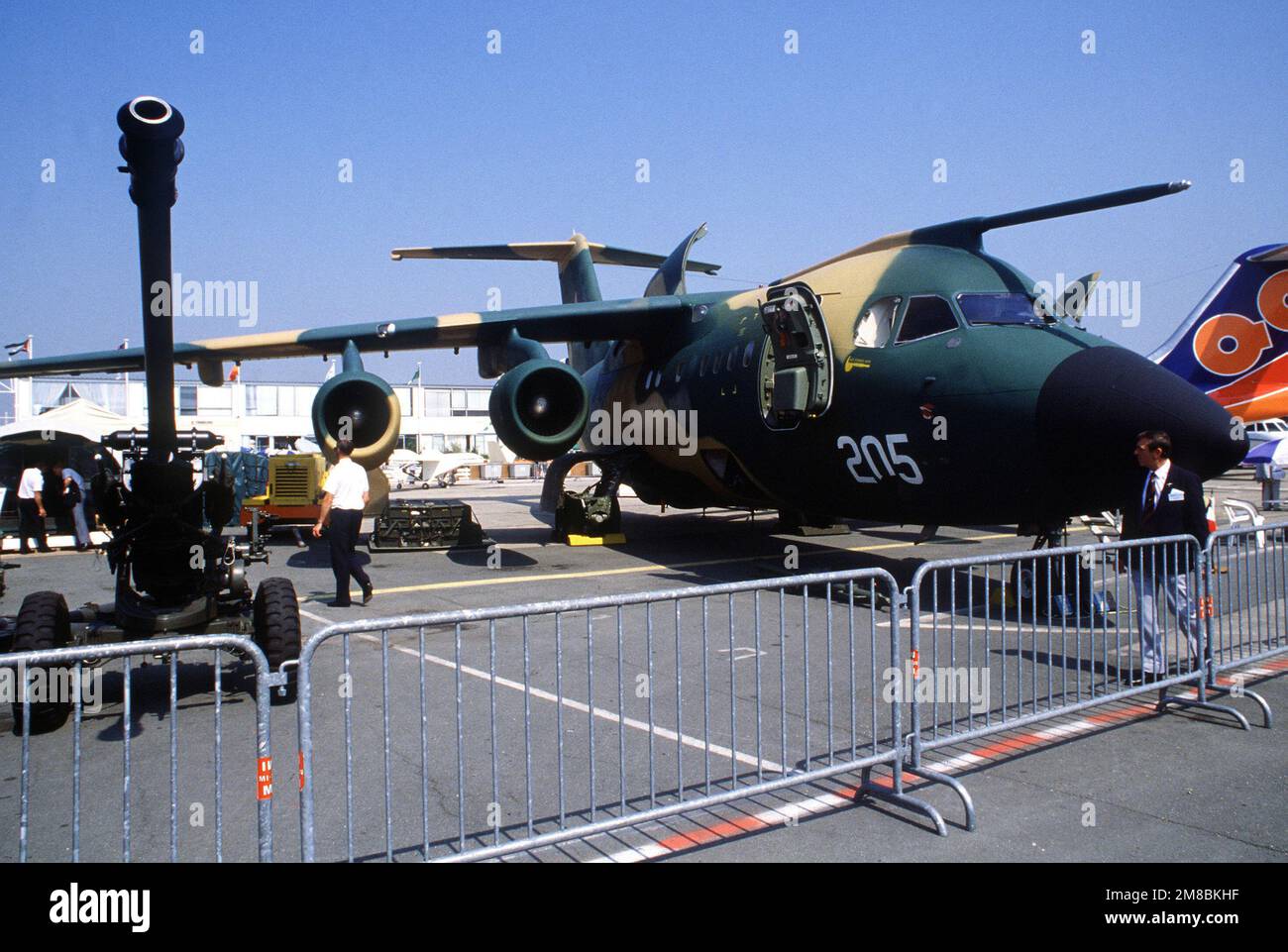 A British BAe-146-STA aircraft is open for visitors at the 38th Paris ...